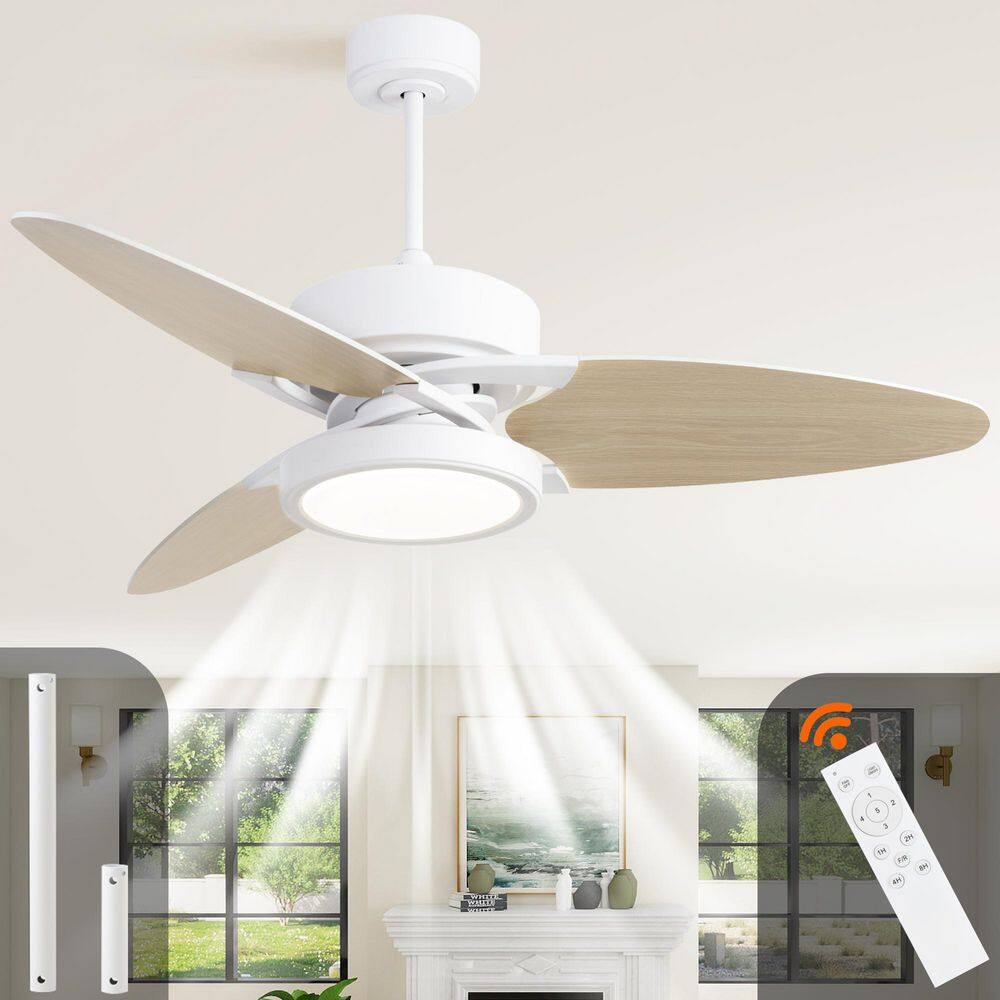Reviews for Gloweer 52 in. White Indoor Smart Ceiling Fan with LED ...