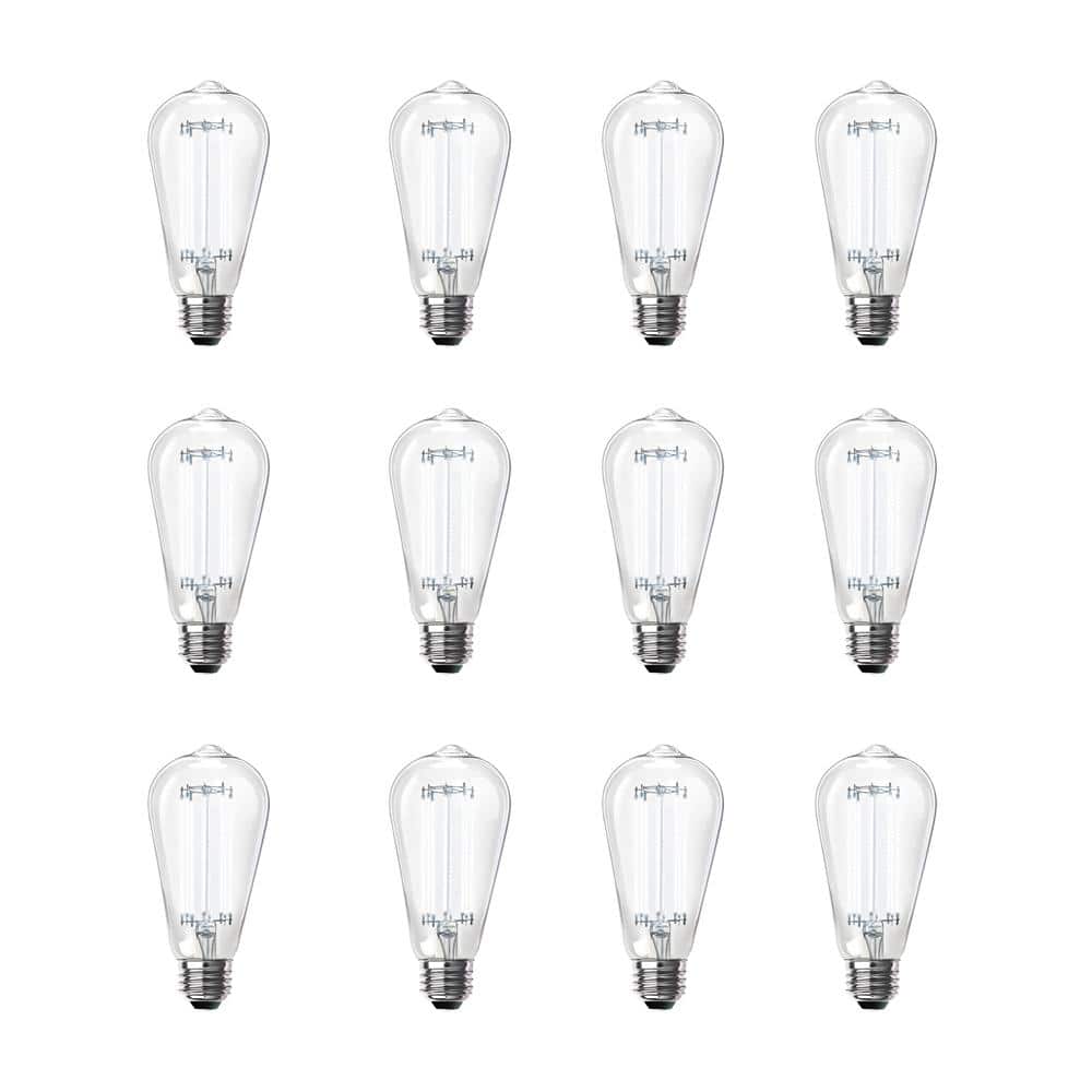 Feit Electric 60-Watt Equivalent ST19 Dimmable Straight Filament Clear ...