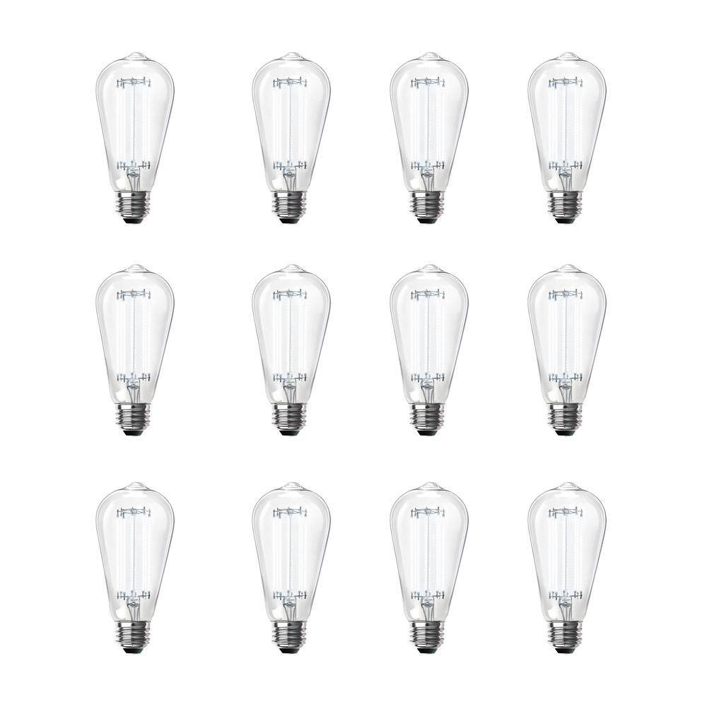 Feit Electric 60-Watt Equivalent ST19 Dimmable Straight Filament Clear ...