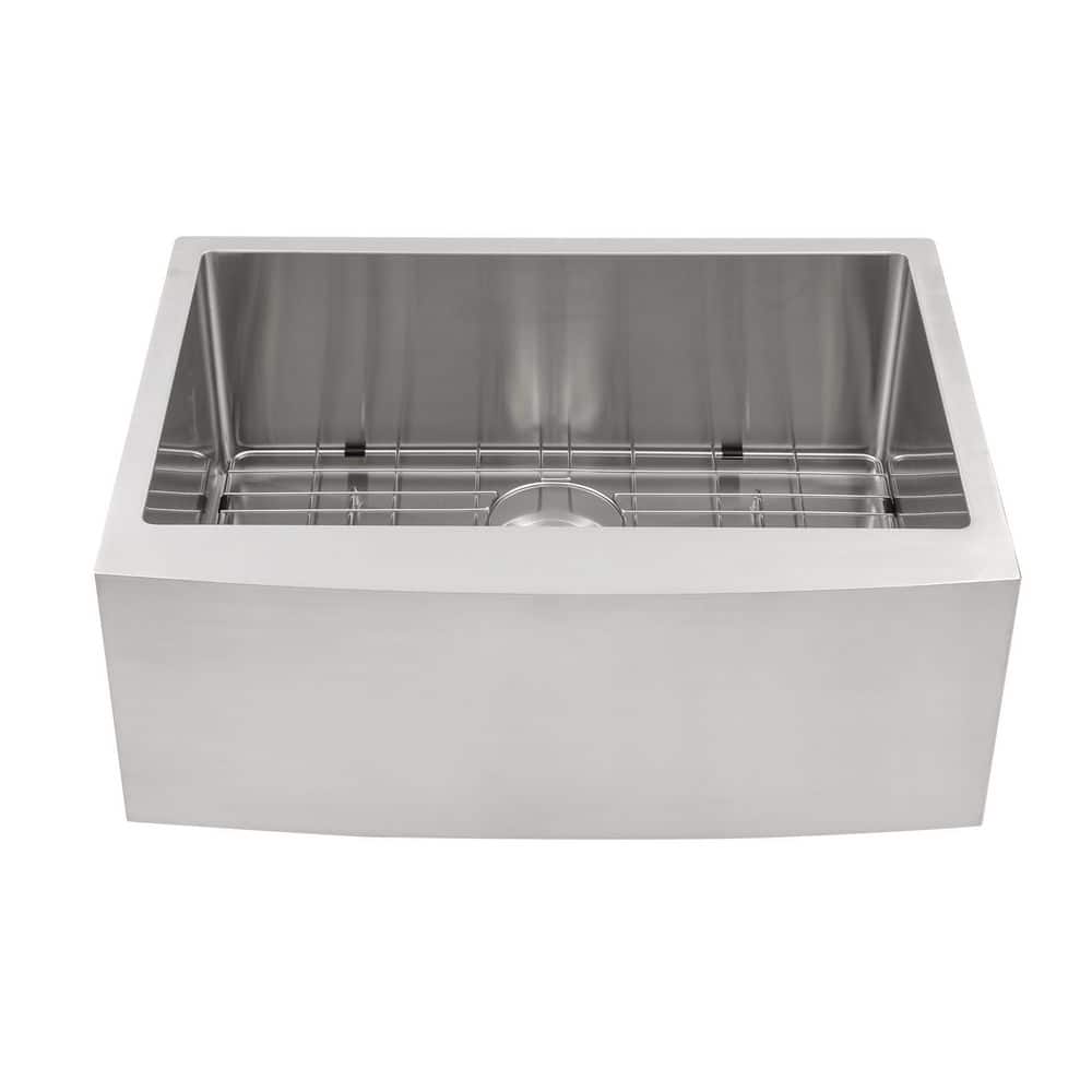stufurhome 24 in. Undermount Single Bowl 16-Gauge Farmhouse Sink Gray ...
