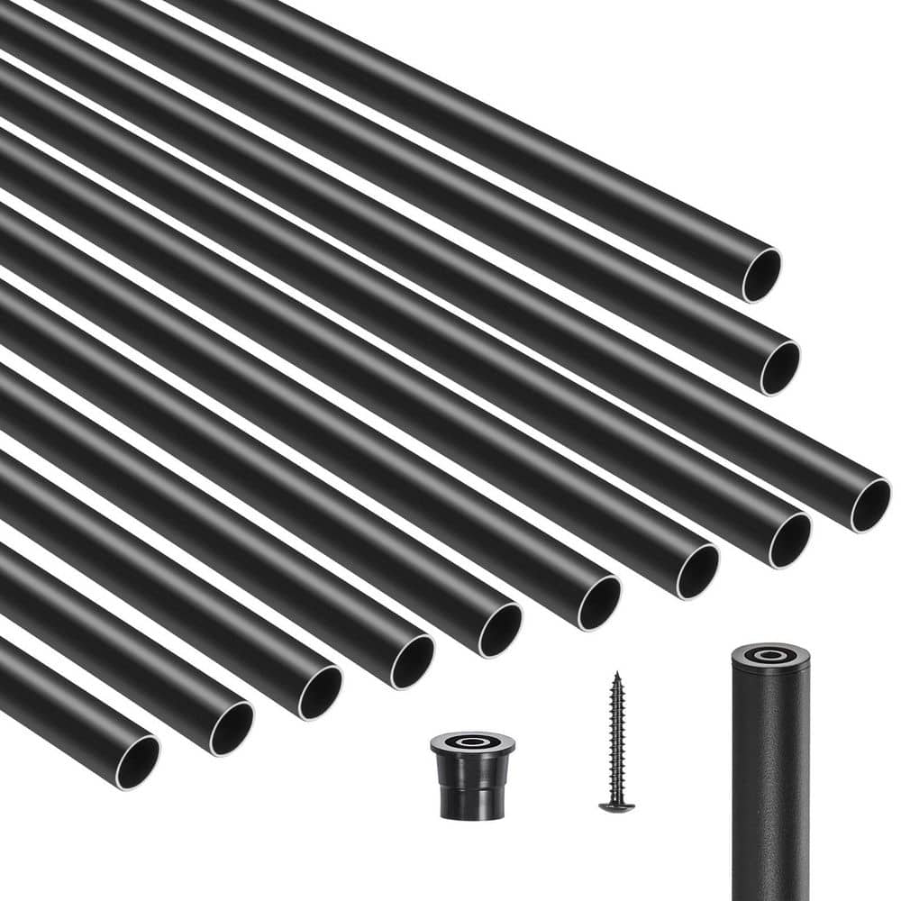 SVOPES 26-In. Aluminum Stair Balusters, 51-Pack, 3/4-In. Waterproof Round Spindles with Rail ...