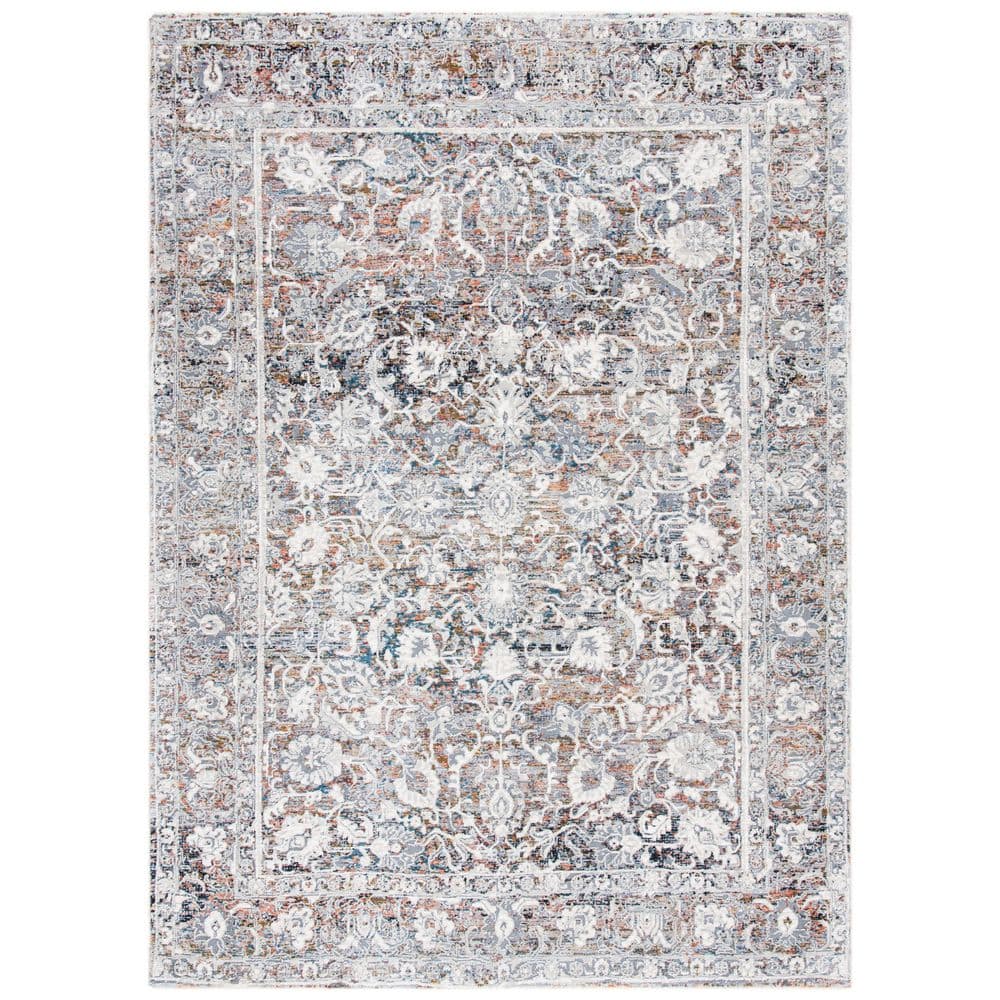 SAFAVIEH Limitee 3 ft. x 4 ft. Gray/Beige Distressed Ornate Area Rug ...