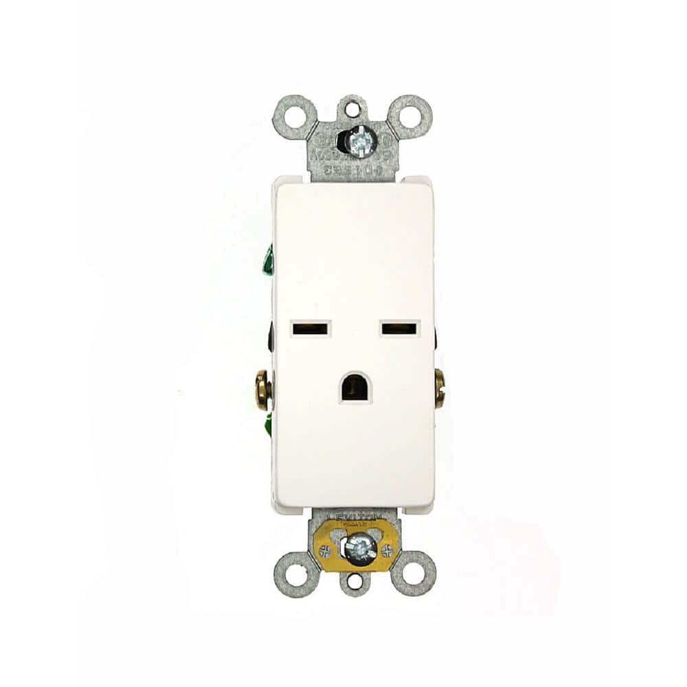 Leviton Decora Plus 15 Amp 250 V NEMA 6-15R Single Outlet/Receptacle ...