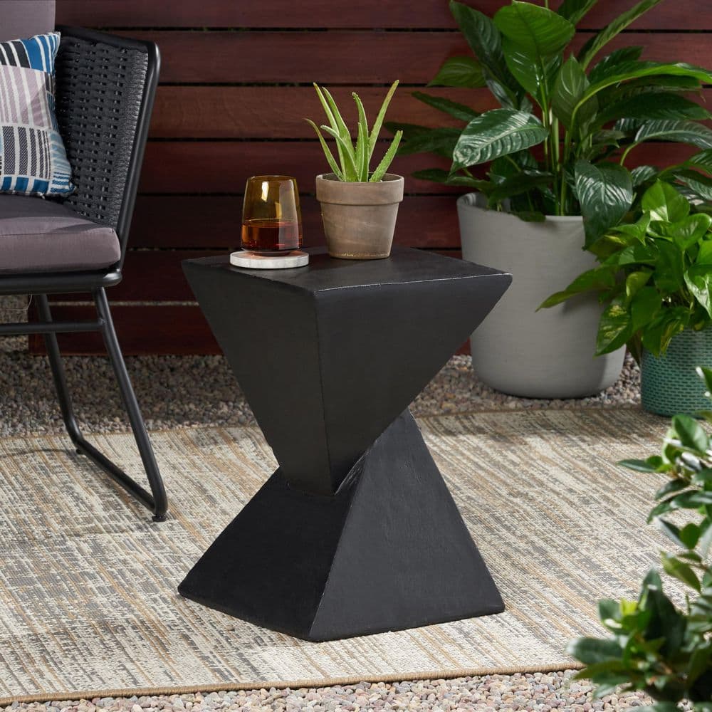 Harper & Bright Designs Black Twisted Hourglass Structure Lightweight ...