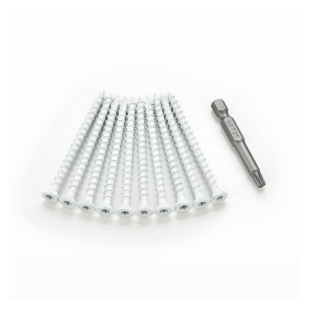3/8 in. x 2-1/2 in. 96B Glacier White Self Tapping Star Torx Bugle Head ...