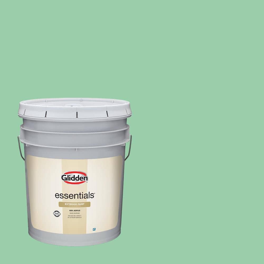 Glidden Essentials 5 gal. PPG1226-4 Heath Green Satin Exterior Paint ...