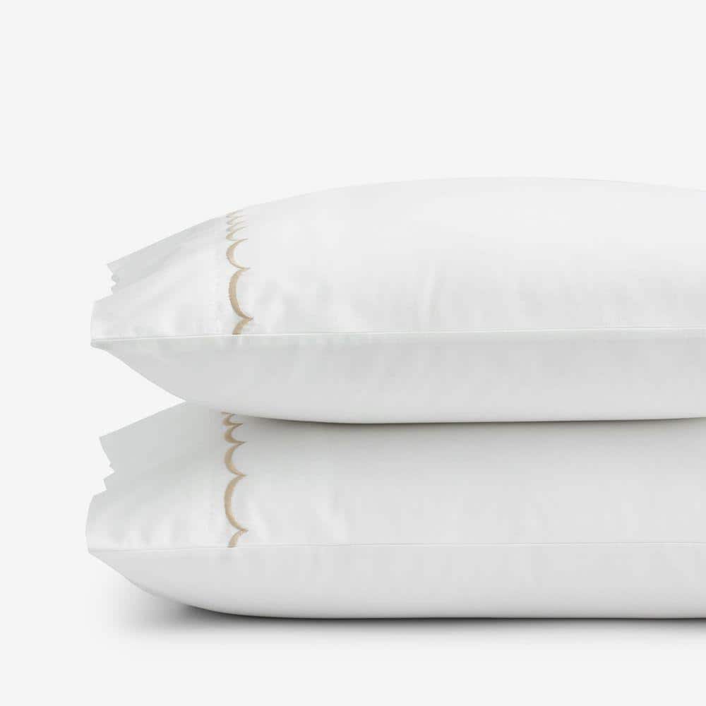 The Company Store Company Cotton Scallop Tan Cotton Percale Full Sheet ...