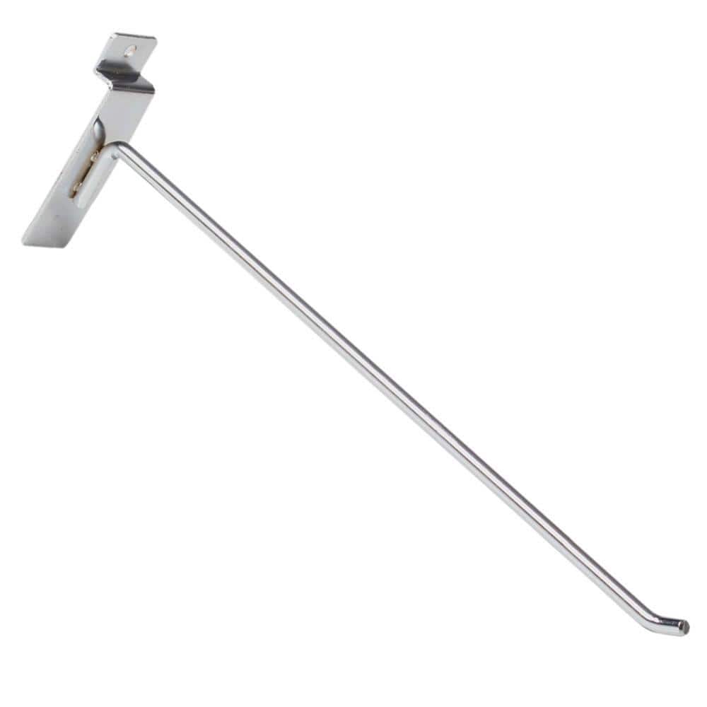 12 in. Steel Chrome Slat Wall Hook 99449 - The Home Depot