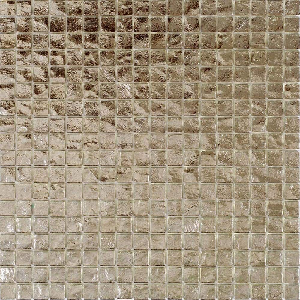 Apollo Tile Skosh Glossy Ash Gray 11.6 in. x 11.6 in. Glass Mosaic Wall ...