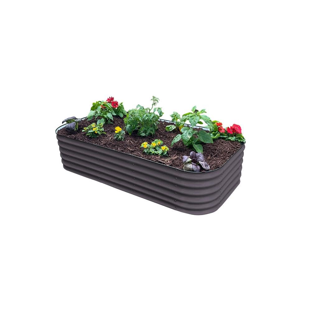Frame It All 9-in-1 Modular Metal Raised Garden Bed Kit 900017901-Gray ...