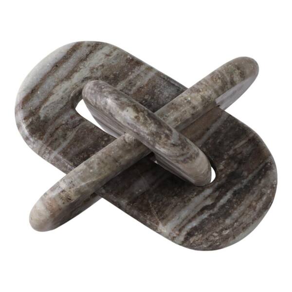 Liv & Skye Gray 9 in. x 9 in. Stone Rounded Interlocking Knot 21585-02 ...