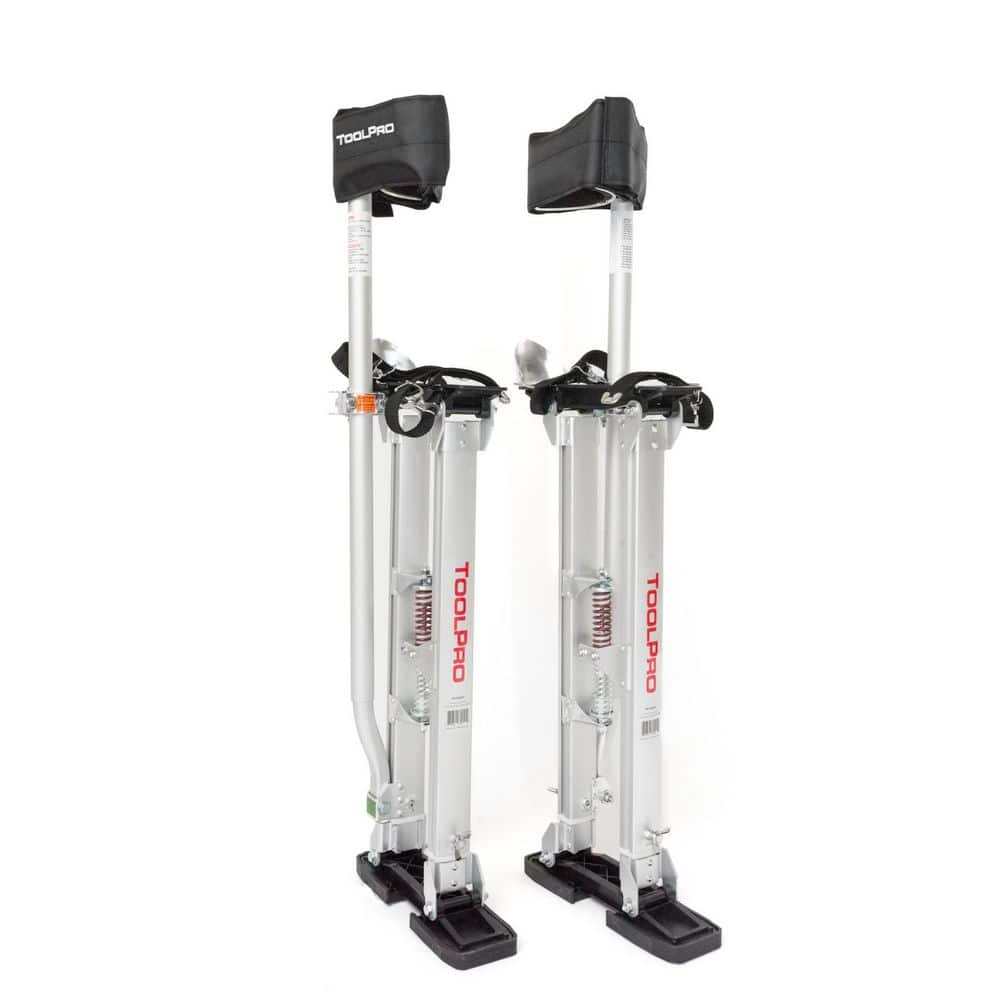 ToolPro 24 in. to 40 in. Aluminum Drywall Stilts with Soft Straps TP72441 - The Home Depot