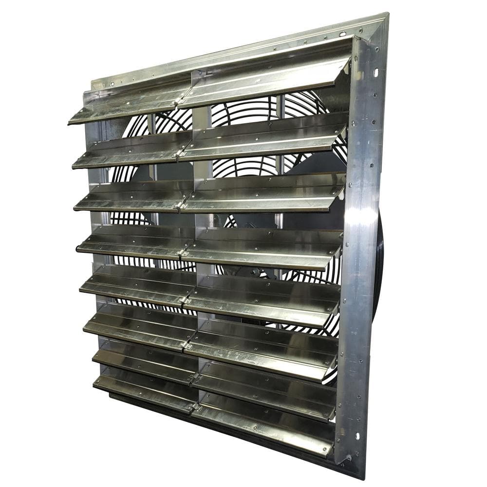 Hessaire 8860 CFM Shutter Exhaust Fan Wall Mounted, 36 in. Propeller ...