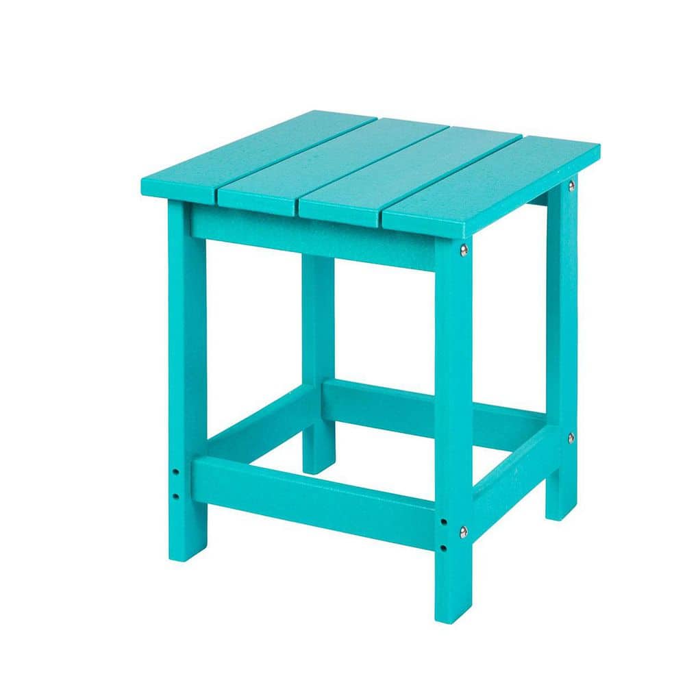 Square Outdoor Side Table for Patio, HDPE End Tables for Backyard, Pool ...