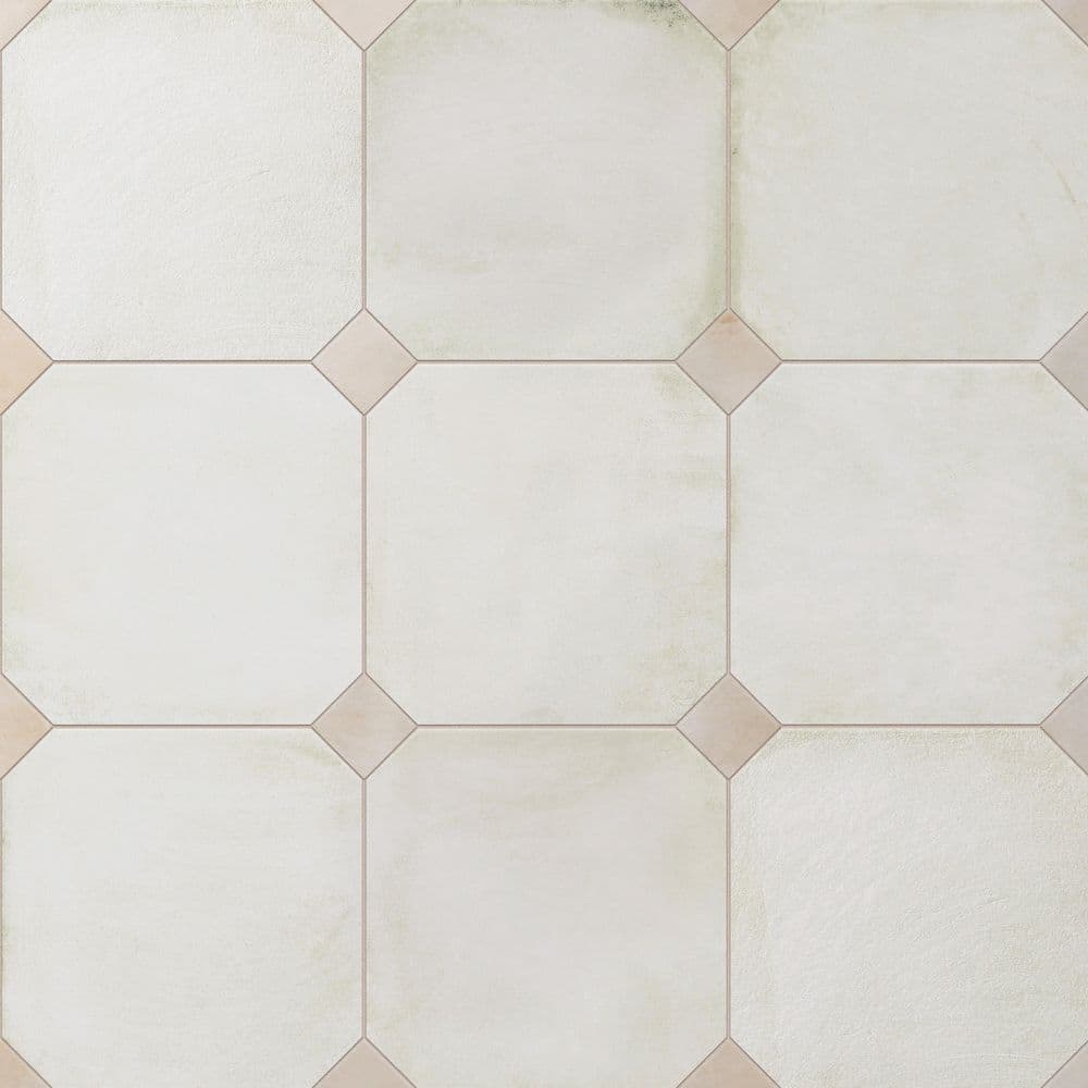 Merola Tile Laverton Octagon Nieve with Taco Arena 8 in. x 8 in ...