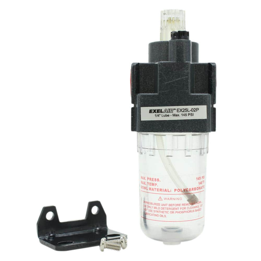 EXELAIR 1/4 in. NPT Mini Polycarbonate FRL Lubricator EX25L-02P - The ...