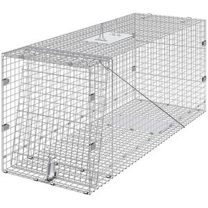 SKYSHALO Live Animal Cage Trap, 50 x 20 x 26 in. Humane Cat Trap ...