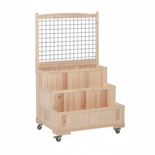35 in. x 18 in. x 37 in. White Mini Wood Raised Garden Bed Cold Frame ...
