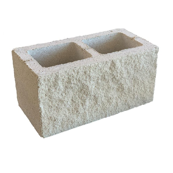 Best Block 8 in. x 8 in. x 16 in. Split-Face White Limestone Concrete ...
