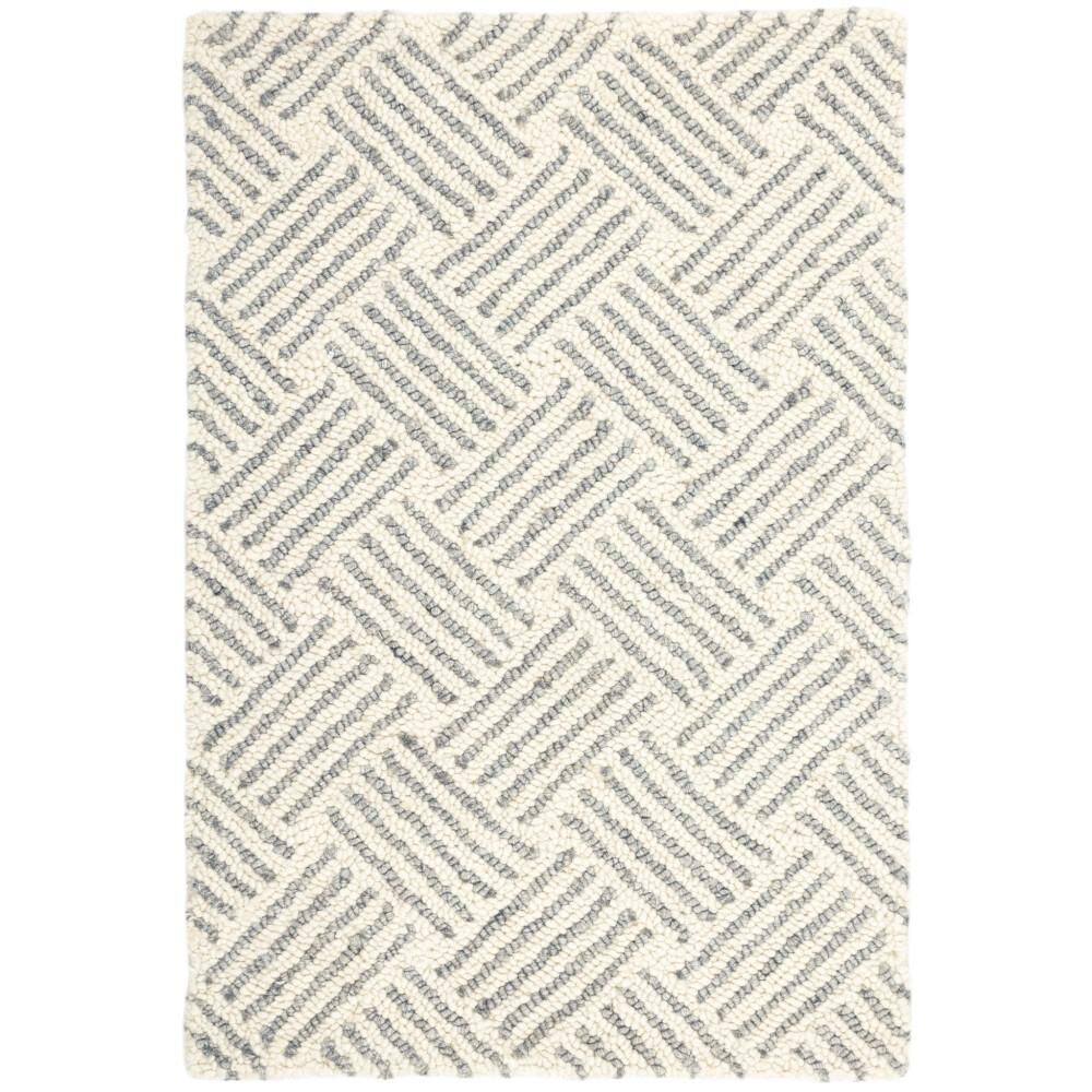 DASH & ALBERT 10 ft. x 14 ft. Grey Layers Hand Hooked Wool Indoor Area ...