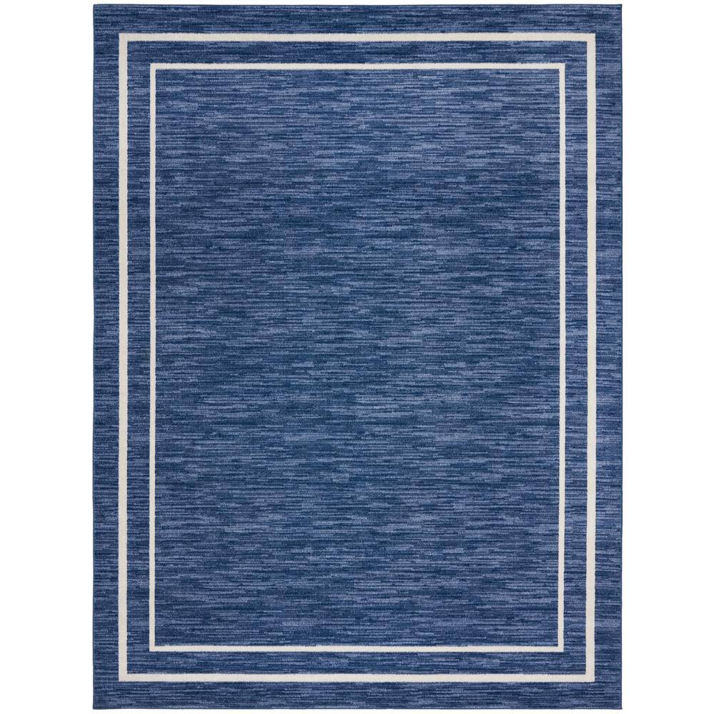 Nourison Essentials Navy/Ivory 10 ft. x 14 ft. Solid Contemporary ...