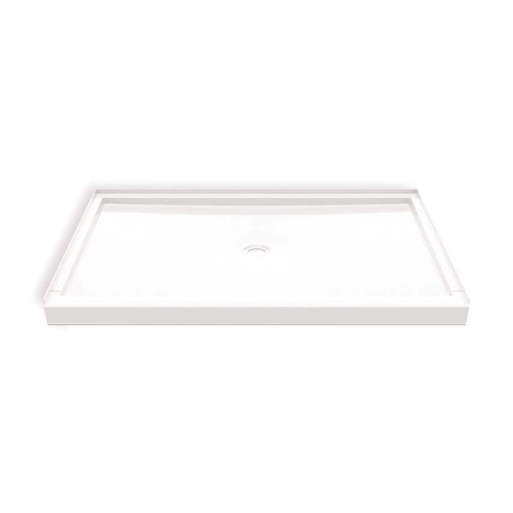 Swan Veritek 60 in. L x 38 in. W Alcove Shower Pan Base with Center ...