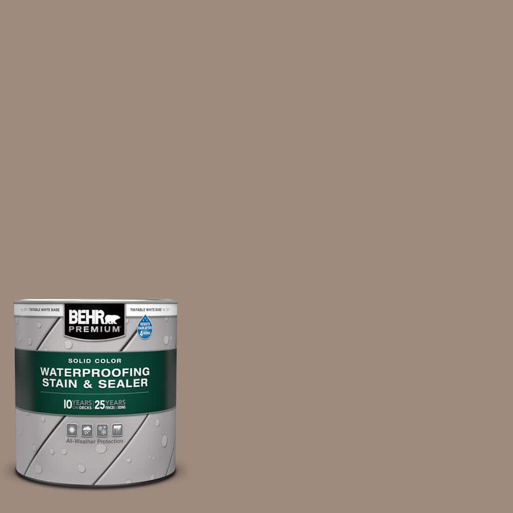 BEHR PREMIUM 1 qt. #BXC-49 Smokey Tan Solid Color Waterproofing ...
