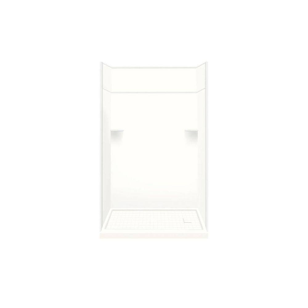 Transolid Studio 30 in. L x 60 in. W x 96 in. H 4-Piece Solid Surface ...