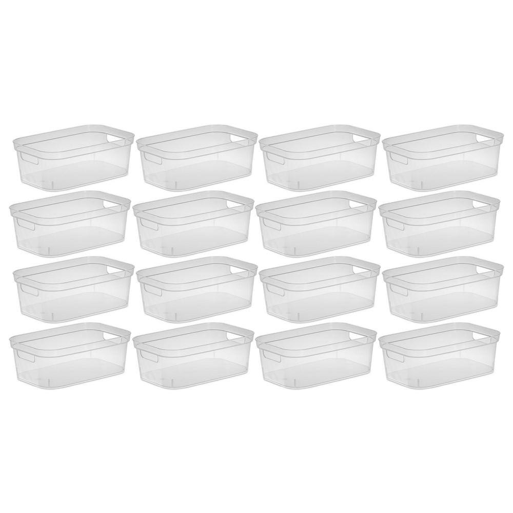 Sterilite 2-Quart Storage Bin w/Carry Through Handles, Clear (16 Pack ...