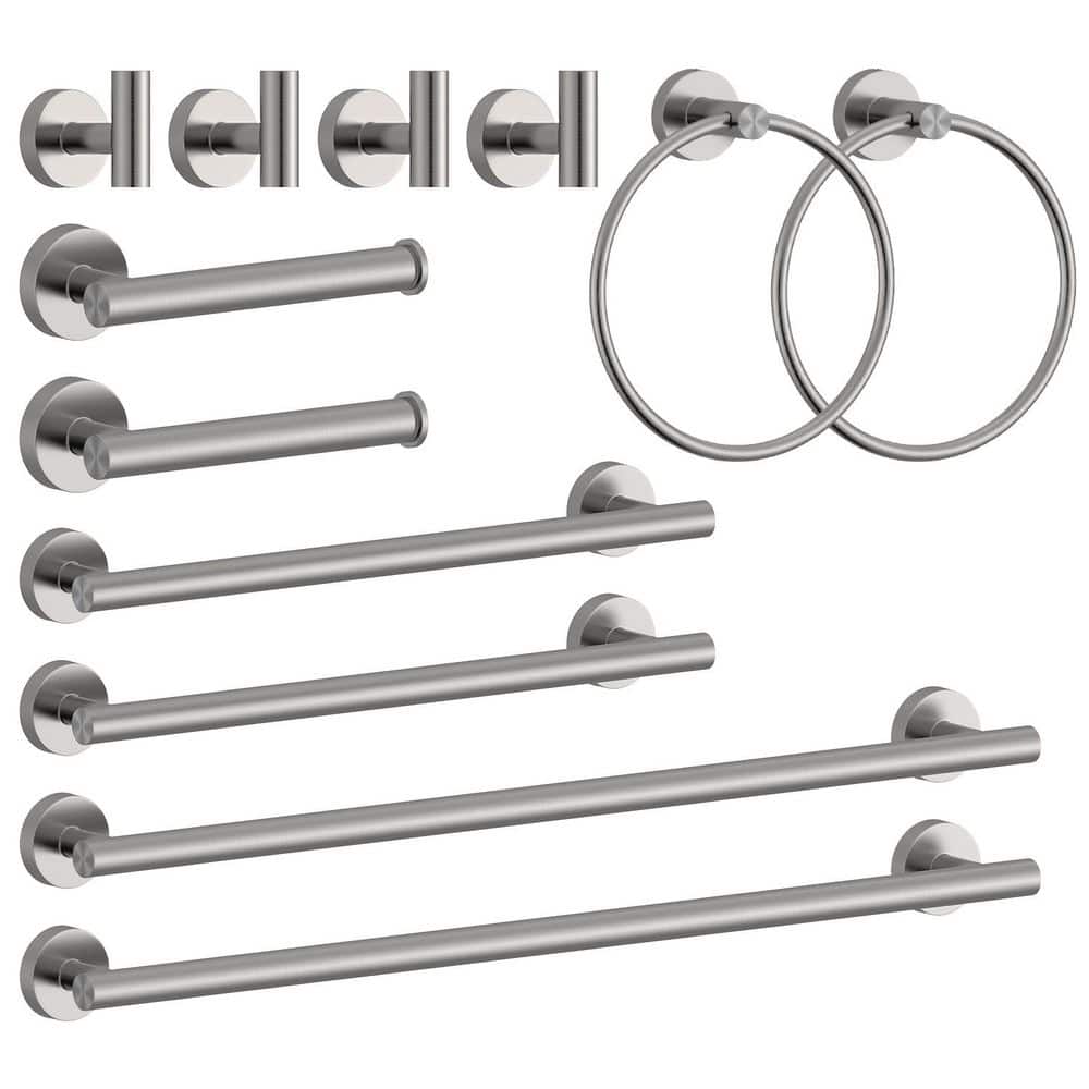 HOMEMYSTIQUE 12-Piece Bathroom Hardware Set with Towel Bar/Rack, Towel ...