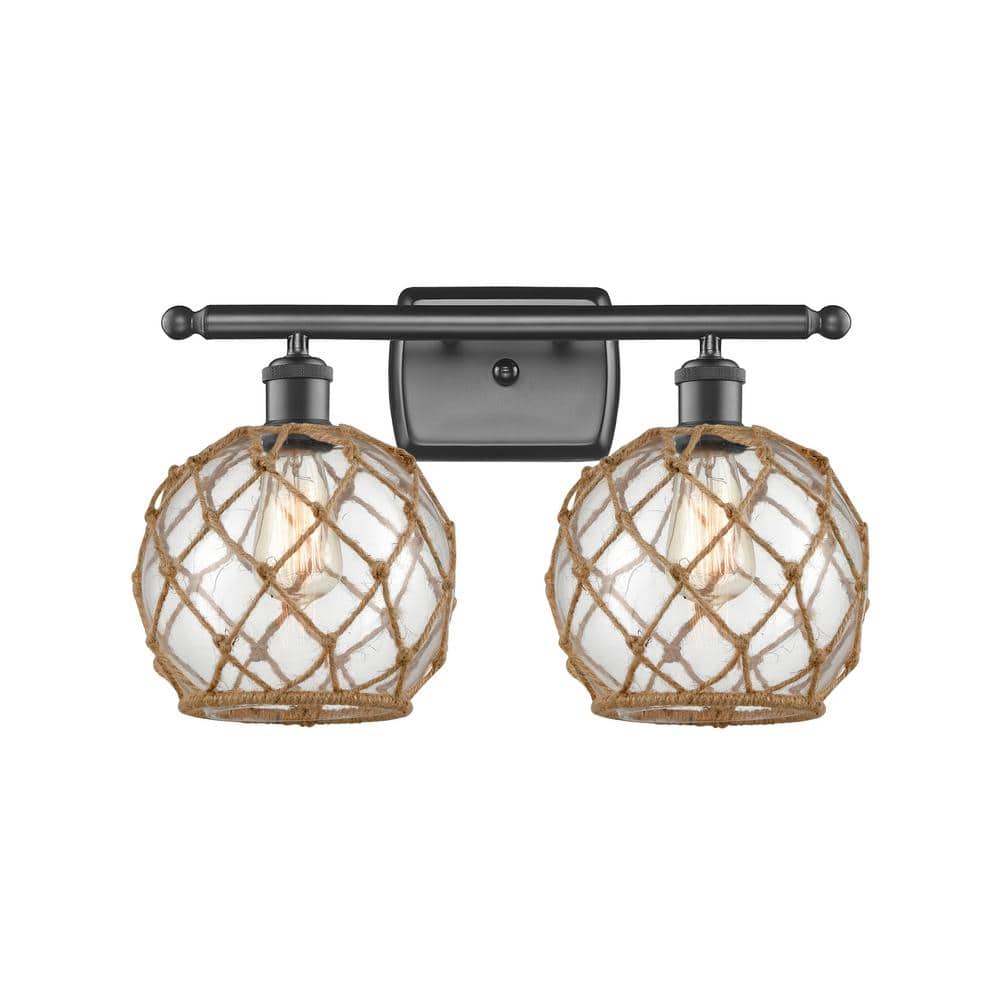 Innovations Farmhouse Rope 16 in. 2-Light Oil Rubbed Bronze Vanity ...