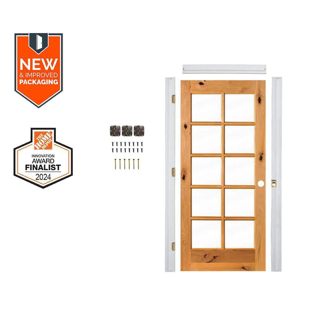 Krosswood Doors 28in.x80in. Left-Hand 10-Lite Clear Glass Clear Stain ...