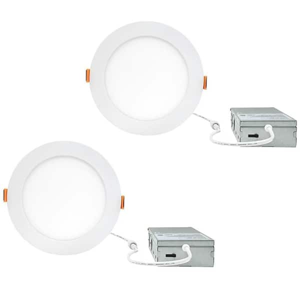 Haloitte 6 in. 5CCT Selectable 12-Watt 1200 Lumens Ultra-Thin Canless ...