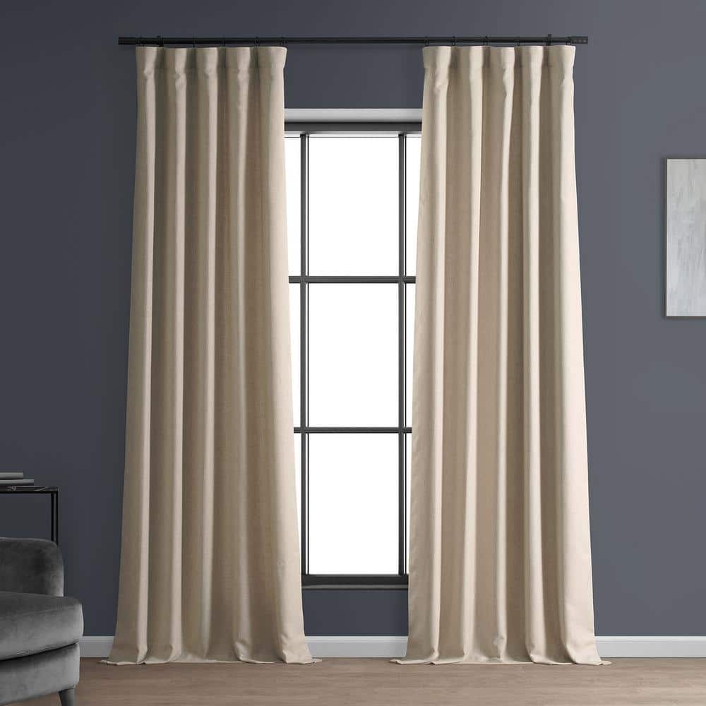 Exclusive Fabrics & Furnishings Sepia Beige Solid Rod Pocket Room ...