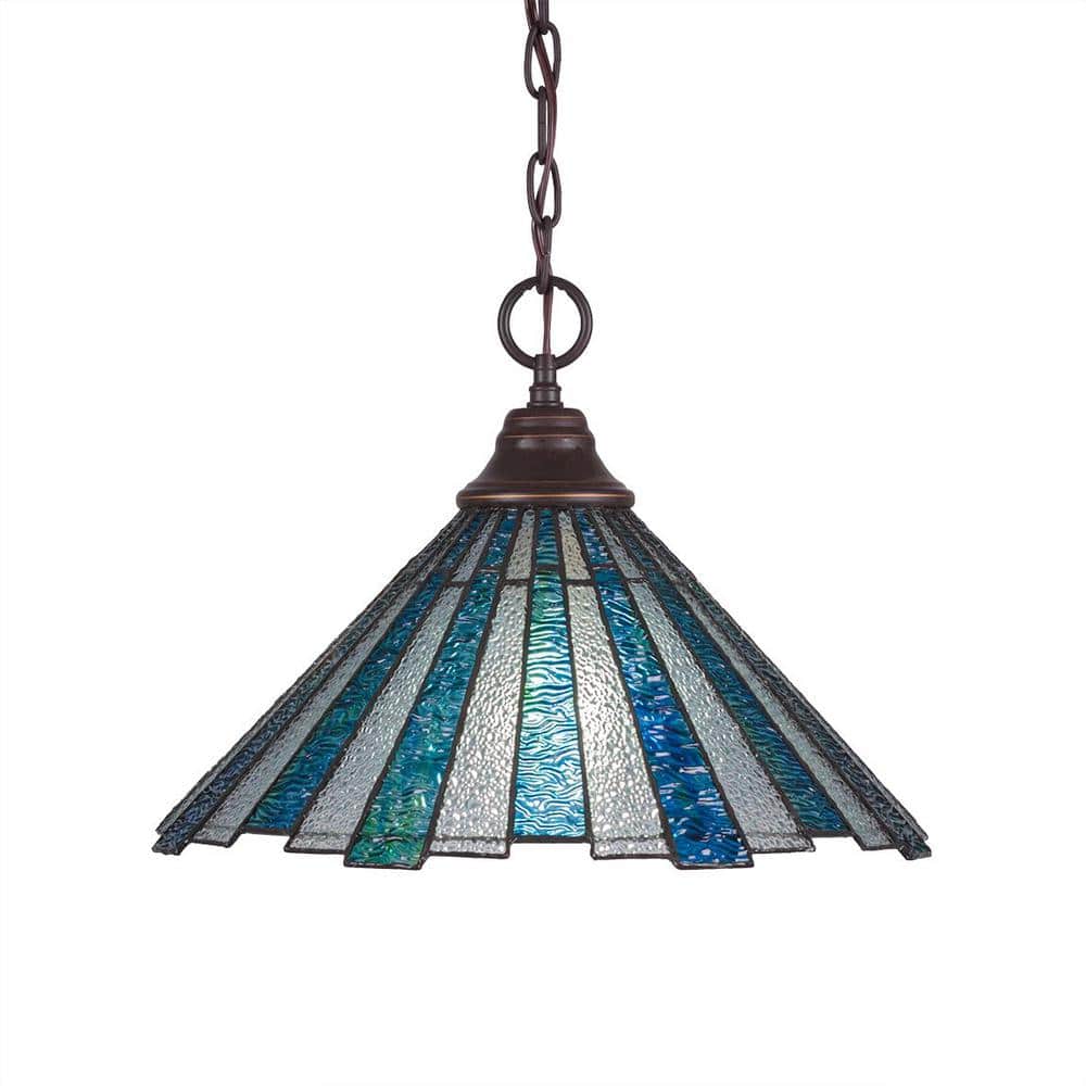 Kingston 100-Watt 1-Light Dark Granite Bowl Mini Pendant Light with ...