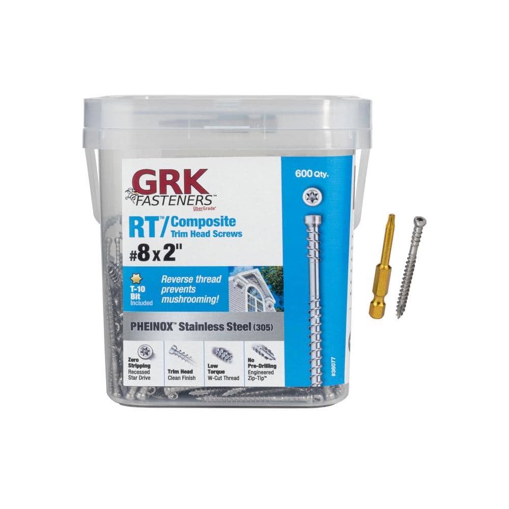 GRK Fasteners #8 x 2 in. Pheinox Stainless Steel Star Drive Trim Head ...
