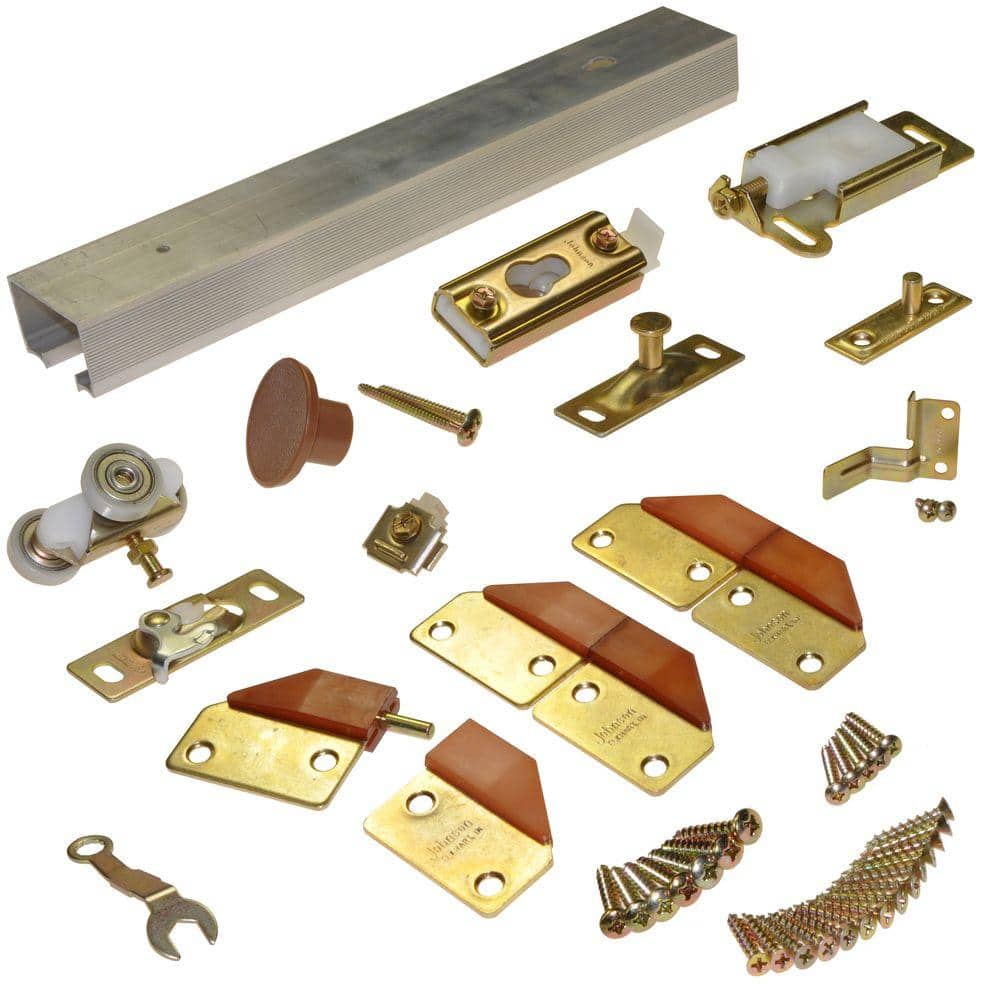 Johnson Hardware 100FD Series 36 in. Track and Hardware Set for 2-Panel ...