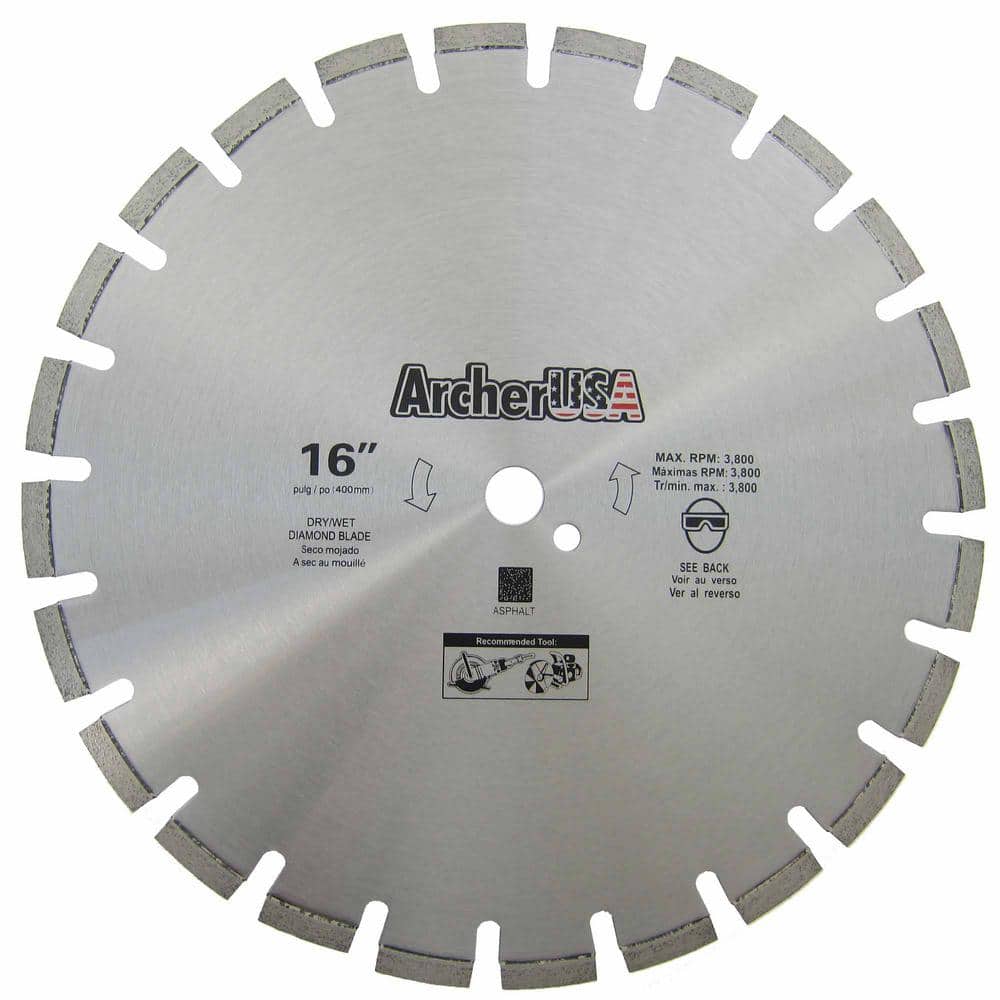 Archer USA Archer Pro 16 in. T-Segmented Rim Diamond Saw Blades for ...
