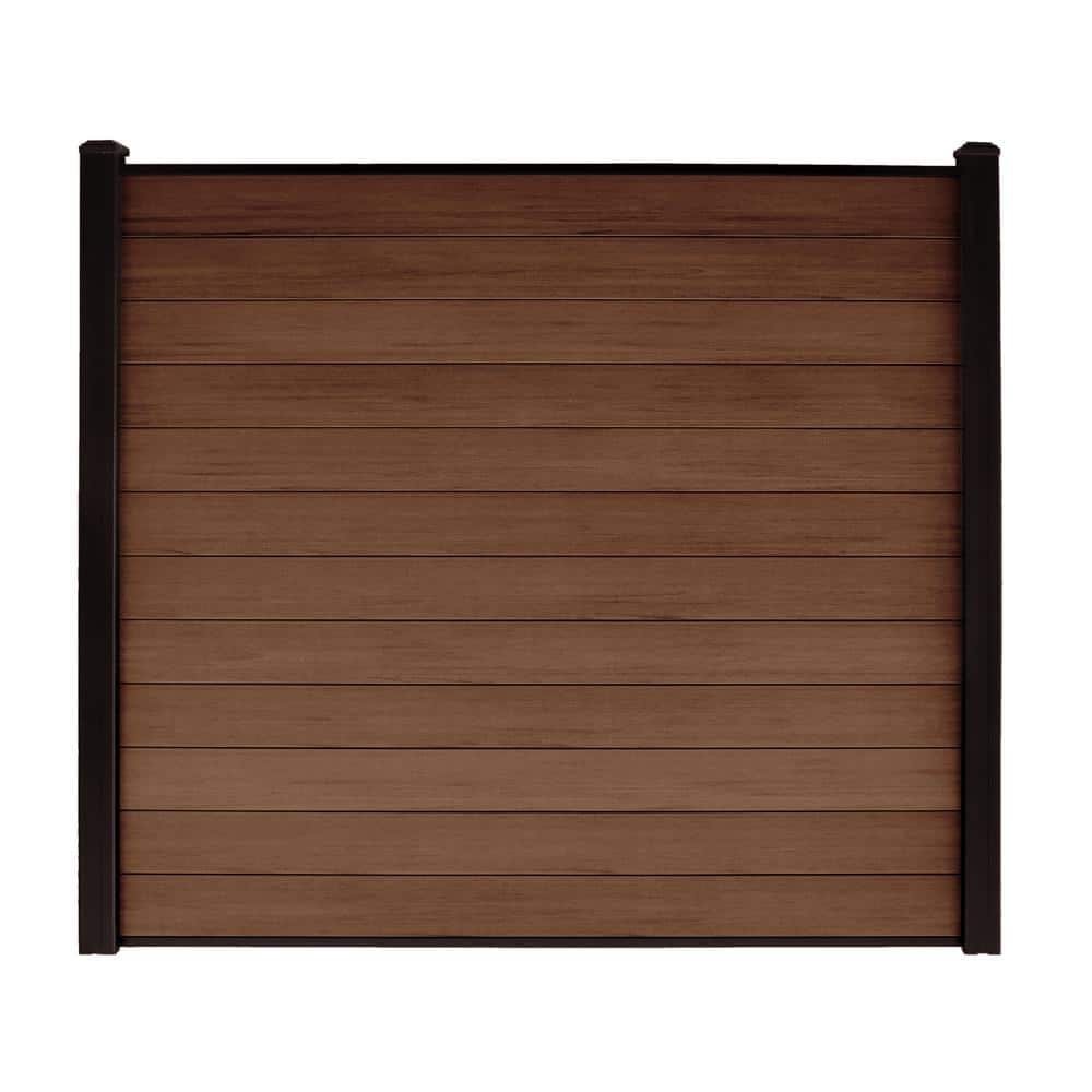 CREATIVE SURFACES 6 ft. x 6 ft. Composite Fence Series Maple Brown ...