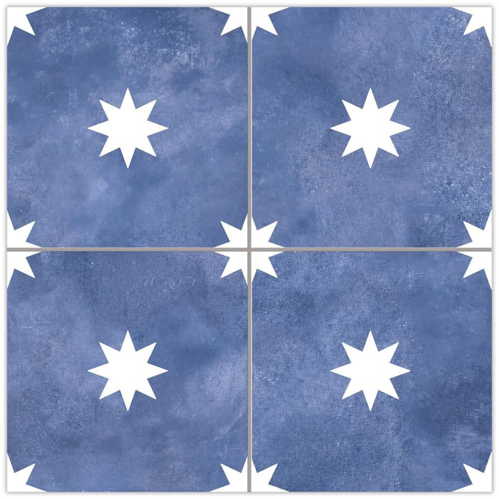 Merola Tile Starlight Navy 4 in. x 4 in. Porcelain Floor and Wall Take ...