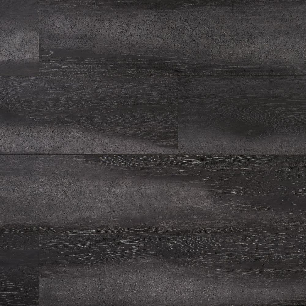 Ivy Hill Tile Urbana Black 12 in. x 48 in. x 20 MIL Rigid Core Click Luxury Vinyl Tile Floor ...