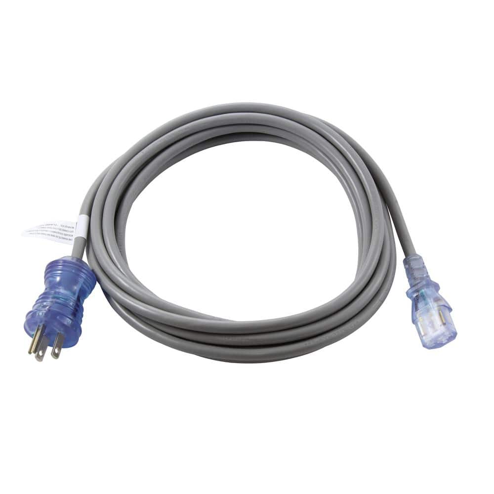 AC WORKS 15 ft. 13 Amp 16/3 Medical Grade Gray Power Cord with IEC C13 ...