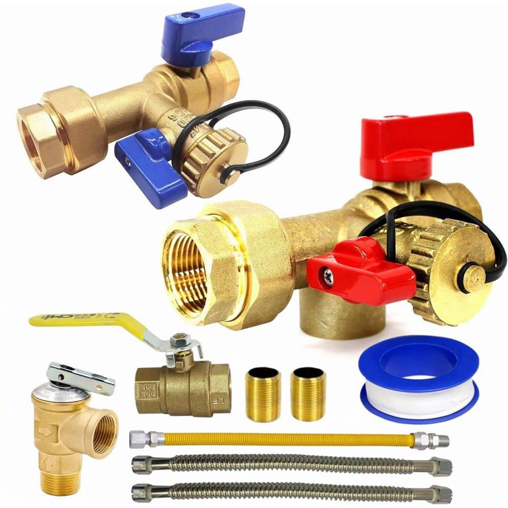 CMI inc 3/4 in. Tankless Water Heater isolation Valve Complete Kit with ...