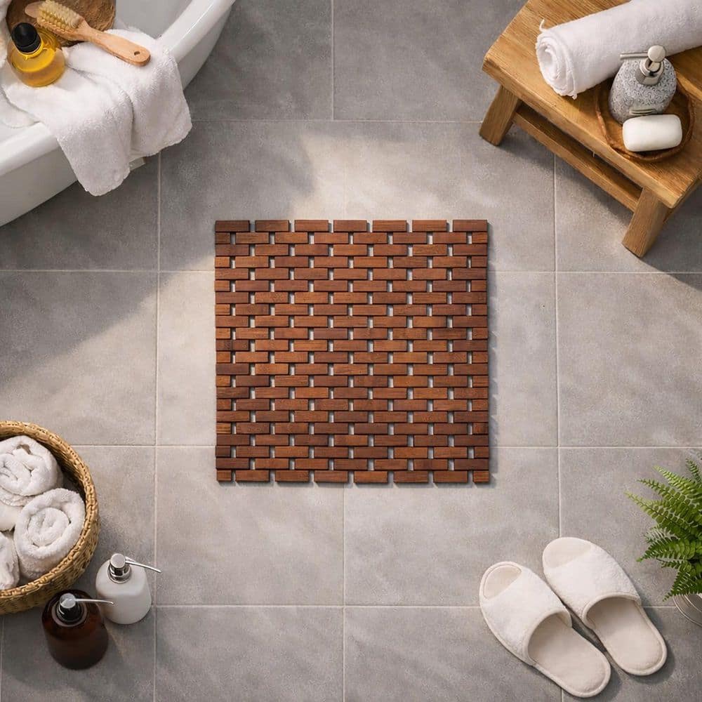 EVIDECO French home goods Duckboard 18 in. W x 18 in. L Brown Chocolate ...