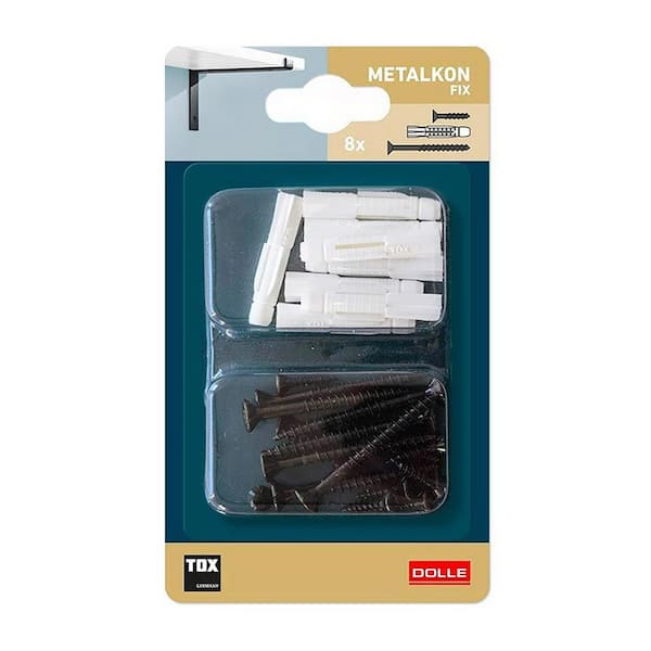 Dolle METALKON Black Shelving Hardware Fix Set (8 pieces) 209166 - The ...