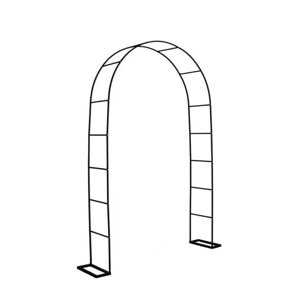 7.9 ft. H x 4.6 ft. W Metal Garden Arbor, Assemble Easily, Black Garden ...