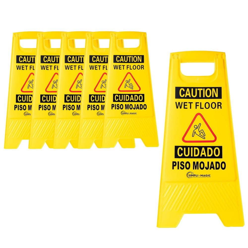 THE CLEAN STORE Wet Floor Signs (6-Pack) 373 - The Home Depot