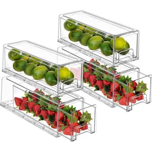 Sorbus Clear Stackable Fridge Drawer Bins-Pull Out Refrigerator ...