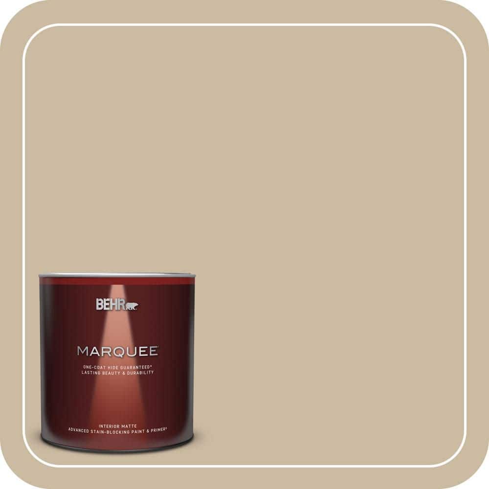 BEHR MARQUEE 1 Qt. #MQ2-26 Windsor Tan One-Coat Hide Matte Interior ...