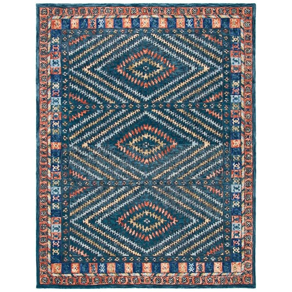 SAFAVIEH Aspen Rust/Green 8 ft. x 10 ft. Border Diamond Area Rug ...